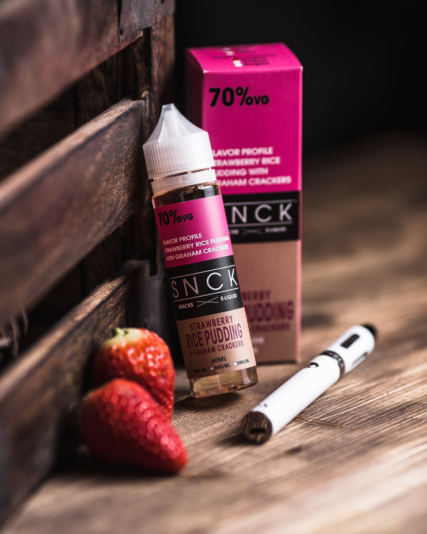 SNCK Strawberry Rice Pudding & Graham Crackers Max VG E-Liquid (50ml ...